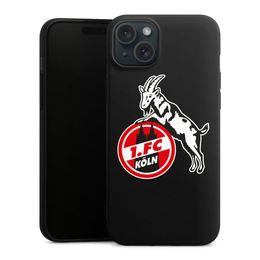 DeinDesign iPhone 15 Plus Handy Premium Silikon H&uuml;lle Handyh&uuml;lle schwarz Case Transparent Logo 1. Fc K&ouml;ln Silikon Premium Case