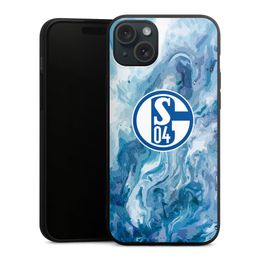 DeinDesign iPhone 15 Plus Handy Premium Silikon H&uuml;lle Handyh&uuml;lle schwarz Case Logo Fc Schalke 04 Merchandise Silikon Premium Case