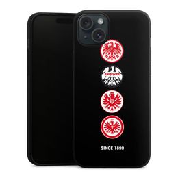DeinDesign iPhone 15 Plus Handy Premium Silikon H&uuml;lle Handyh&uuml;lle schwarz Case Eintracht Frankfurt Soccer Sge Silikon Premium Case