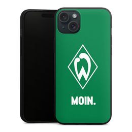 DeinDesign iPhone 15 Plus Handy Premium Silikon H&uuml;lle Handyh&uuml;lle schwarz Case Moin Official Licensed Product Sv Werder Bremen Silikon Premium Case