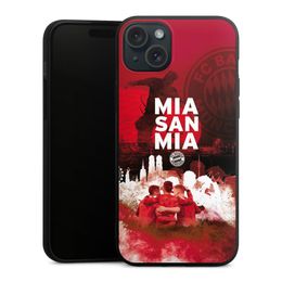 DeinDesign iPhone 15 Plus Handy Premium Silikon H&uuml;lle Handyh&uuml;lle schwarz Case Mia San Mia Fcb Fc Bayern M&uuml;nchen Silikon Premium Case