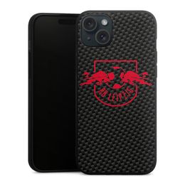 DeinDesign iPhone 15 Plus Handy Premium Silikon H&uuml;lle Handyh&uuml;lle schwarz Case Rb Leipzig Official Licensed Product Carbon Silikon Premium Case