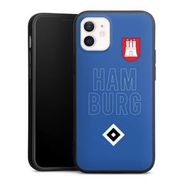 DeinDesign iPhone 12 mini Handy Premium Silikon H&uuml;lle Handyh&uuml;lle schwarz Case Official Licensed Product Hamburg Hamburger Sv Silikon Premium Case