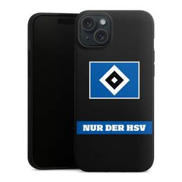 DeinDesign iPhone 15 Plus Handy Premium Silikon H&uuml;lle Handyh&uuml;lle schwarz Case Hamburger Sv Statement Hsv Silikon Premium Case