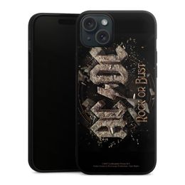 DeinDesign iPhone 15 Plus Handy Premium Silikon H&uuml;lle Handyh&uuml;lle schwarz Case Official Licensed Product Rock Or Bust Acdc Silikon Premium Case