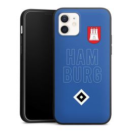 DeinDesign iPhone 12 Handy Premium Silikon H&uuml;lle Handyh&uuml;lle schwarz Case Official Licensed Product Hamburg Hamburger Sv Silikon Premium Case