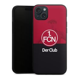 DeinDesign iPhone 15 Plus Handy Premium Silikon H&uuml;lle Handyh&uuml;lle schwarz Case Official Licensed Product Der Club 1. Fc N&uuml;rnberg Silikon Premium Case