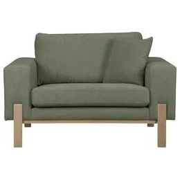 Loveseat OTTO products "Hanne Sessel mit Holzrahmen" Gr. Samtoptik recycelt, B/H/T: 128cm x 86cm x 88cm, grün Sofas Verschiedene Bezugsqualitäten: Baumwolle, recyceltes Polyester