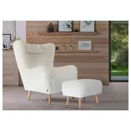 Sessel Home Affaire "Telford auch in Fellimitat, B/T/H: 77/92/106 cm" Gr. Fellimitat, incl. Hocker, B/H/T: 77 cm x 106 cm x 92 cm, beige (creme) Ohrensessel mit Hocker Sessel wahlweise und ohne Hocker, in vielen Bezugsqualitäten,