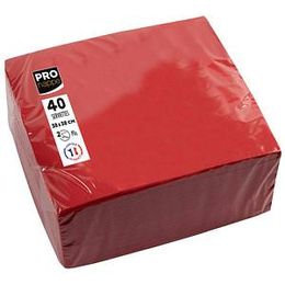 PROnappe Servietten rot 2-lagig 19,0 x 19,0 cm 40 St.