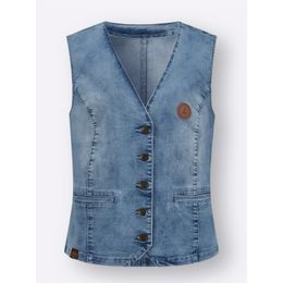 WITT Damen Jeansweste in Stretch-Qualit&auml;t, blue-bleached, Gr&ouml;&szlig;e 54