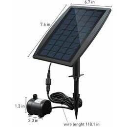 Bürstenlose Solar-Teichwasserpumpe, ideal für Springbrunnen, mit 9 v 2,5 w Solarpanel und 200 l/h Durchflussrate. - Ulisem