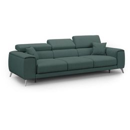 Fusion Sofa mit 3 Schiebesitzen aus abwaschbarem Stoff T05 260 cm grün - verde