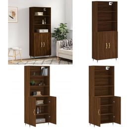 vidaXL Highboard Braun Eichen-Optik 69,5x34x180 cm Holzwerkstoff - Highboard - Highboards - Home & Living - Braun