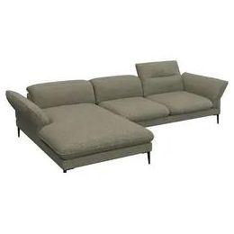 Ecksofa FLEXLUX "Salino, Funktionssofa mit Recamiere, Relaxsofa, Ecksofa" Sofas Gr. B/H/T: 307cm x 88cm x 182cm, Boucle, Chaiselongue links, grün (fall green) Sofa mit Arm- und Kopfteil-Verstellungen, Kaltschaum & Stahl-Wellen