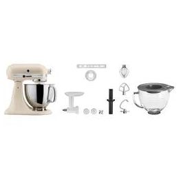 KitchenAid Küchenmaschine "5KSM125EFL FRESH LINEN", beige (fresh linen), B:24cm H:36cm T:37cm, Küchenmaschinen, Gratis Fleischwolf/Spritzgebäckvorsatz, Schüssel, (Wert ca. 238,-UVP), Topseller