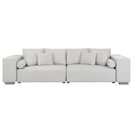 Big-Sofa Inosign "Aliya" Sofas Gr. B/H/T: 290cm x 80cm x 110cm, Struktur fein, beige (creme) incl. Bettfunktion und Bettkasten, Breite 290 cm,incl. Zierkissen