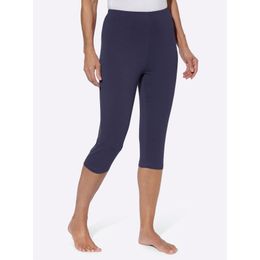 WITT Damen Caprileggings mit Glitzerdruck am Saum, marine + malve, Gr&ouml;&szlig;e 42