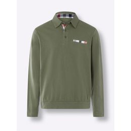 WITT Herren Langarm-Poloshirt, khaki, Gr&ouml;&szlig;e 56/58