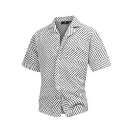INDICODE JEANS Button Up Shirt 'Provo' male size S Blue / White