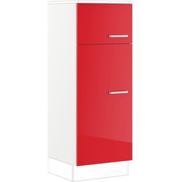 Kühlumbauschrank IMPULS KÜCHEN ""Turin", Breite/Höhe: 60/147,5 cm", rot (rot hochglanz), B:60cm H:147,5cm T:57,9cm, Holzwerkstoff, Schränke, vormontiert, mit Drehtüren