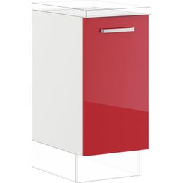 Auszugsunterschrank IMPULS KÜCHEN ""Turin", Breite/Höhe: 40/72,3 cm, mit Soft-Close" Schränke Gr. B/H/T: 40 cm x 72,3 cm x 57,9 cm, Rot Hochglanz, rot (rot hochglanz) Küchenunterschrank Unterschränke vormontiert, mit Auszug, Behälter für Wertstofftrennung