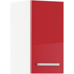 Hängeschrank IMPULS KÜCHEN ""Turin", Breite/Höhe: 30/57,9 cm" Schränke Gr. B/H/T: 30 cm x 57,9 cm x 34,5 cm, links-Rot Hochglanz, 1 St., rot (rot hochglanz) vormontiert, mit Falt-Lifttür, verstellbarem Fachboden