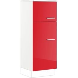 Kühlumbauschrank IMPULS KÜCHEN ""Turin", Breite/Höhe: 60/147,5 cm", rot (rot hochglanz), B:60cm H:147,5cm T:57,9cm, Holzwerkstoff, Schränke, vormontiert, mit Drehtüren