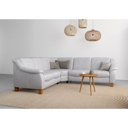 Ecksofa Home Affaire "Caldera L-Form", silber, B:270cm H:91cm T:250cm, 100% Polyester, Sofas, Ecksofa, Federkern, wahlweise mit Kopfteilverstellung, Bettfunktion, Bettkasten