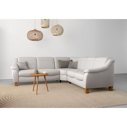 Ecksofa Home Affaire "Caldera L-Form", silber, B:270cm T:250cm, 98% Polyester 2% Polyamid, Sofas, Ecksofa, Federkern, wahlweise mit Kopfteilverstellung, Bettfunktion, Bettkasten