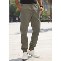 Jogger Pants John Devin "Jogg Pants" Gr. S (44/46), N-Gr, grün (khaki) Herren Hosen aus elastischer Baumwoll-Qualität