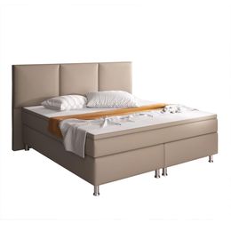 Boxspringbett Oslo 180x200 cm Kunstleder Muddy