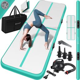 Kesser® Turnmatte Aufblasbar Airtrack Fitness-Matte Gymnastikmatte 3/4/5/6m inkl. Tragetasche & elektr. Luftpumpe Yogamatte, Tumbling Matten , Trainingsmatte Sportmatte Yoga, Turn- & Fitness