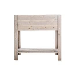 holz4home® Hochbeet Naturholz Tanne inkl. Vlies & Handschuhe Grauweiss