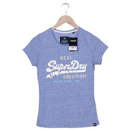 Superdry Damen T-Shirt, blau, Gr. 36