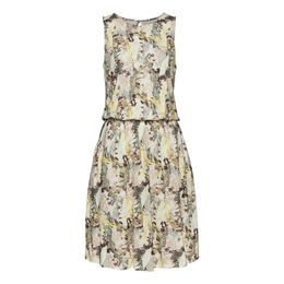 Vivance Kleid Damen Größe 34 hellbeige / dunkelbraun / limone / tanne