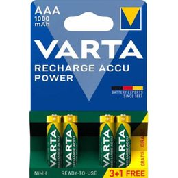 Varta Recharge Charge Accu Power AAA 1000mAh 4 Pack (3+1