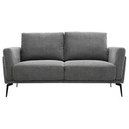 Miliboo Design-Sofa mit grauem Stoff im Samtdesign 2-Sitzer MOSCO