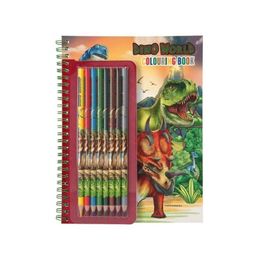 Depesche Dino World - Colouring Book With Coloured Pencils