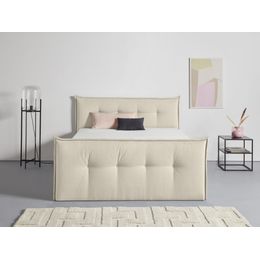 Boxbett Andas "Kederleicht", beige, B:195cm L:226cm, Komplettbetten, Boxspringbett, inklusive Fußteil, Bettkasten & Topper, in 4 Breiten und 2 Härtegraden