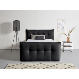 Boxbett Andas "Kederleicht", grau (anthrazit), B:175cm L:226cm, Komplettbetten, Boxspringbett, inklusive Fußteil, Bettkasten & Topper, in 4 Breiten und 2 Härtegraden
