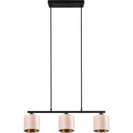 Pendelleuchte my home "JOSIE, Hängeleuchte 3-flammig mit Samtschirm beige / innen gold IP20" Lampen Gr. Ø 12,0 cm Höhe: 150,0 cm, beige (beige gold) Hängelampe Esszimmer höhenverstellbar bis 150 cm, exkl Leuchtmittel