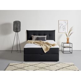 Boxbett Andas "Kederleicht", grau (anthrazit), B:175cm L:213cm, Komplettbetten, Boxspringbett, inklusive Bettkasten & Topper, in 4 Breiten und 2 Härtegraden