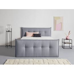 Boxbett Andas "Kederleicht", grau, B:195cm L:226cm, Komplettbetten, Boxspringbett, inklusive Fußteil, Bettkasten & Topper, in 4 Breiten und 2 Härtegraden