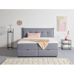 Boxbett Andas "Kederleicht", grau, B:195cm L:213cm, Komplettbetten, Boxspringbett, inklusive Bettkasten & Topper, in 4 Breiten und 2 Härtegraden