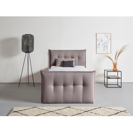 Boxbett Andas "Kederleicht", grau, B:155cm L:226cm, Komplettbetten, Boxspringbett, inklusive Fußteil, Bettkasten & Topper, in 4 Breiten und 2 Härtegraden
