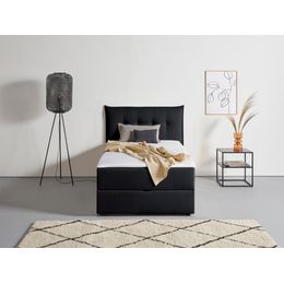 Boxbett Andas "Kederleicht", grau (anthrazit), B:155cm L:213cm, Komplettbetten, Boxspringbett, inklusive Bettkasten & Topper, in 4 Breiten und 2 Härtegraden