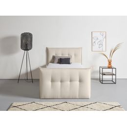 Boxbett Andas "Kederleicht", beige, B:155cm L:226cm, Komplettbetten, Boxspringbett, inklusive Fußteil, Bettkasten & Topper, in 4 Breiten und 2 Härtegraden