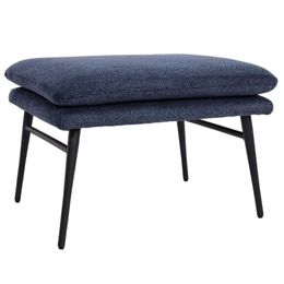 Hocker MCW-L62, Sitzhocker Fu&szlig;ablage Ottomane Polsterhocker, 38x56x40cm Stoff/Textil ~ blau