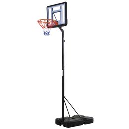 HOMCOM Basketballkorb mit 2 Rädern schwarz 86 x 153 x 250-350 cm (BxTxH)